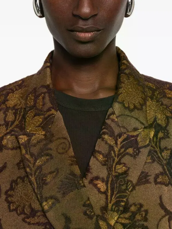 UMA WANG Floral Jacquard Double-breasted Jacket