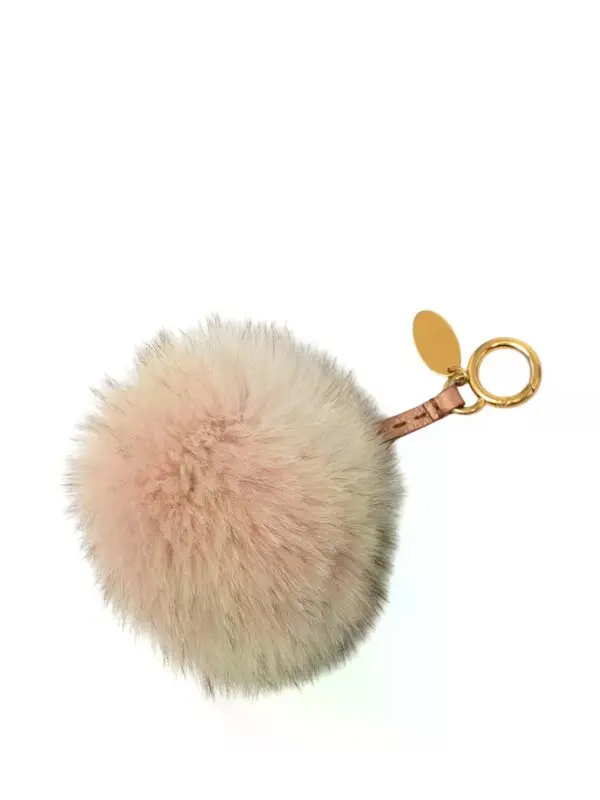 Fendi 2000-2026 Fox Fur Pompom Selleria Bag Charm Key Chain