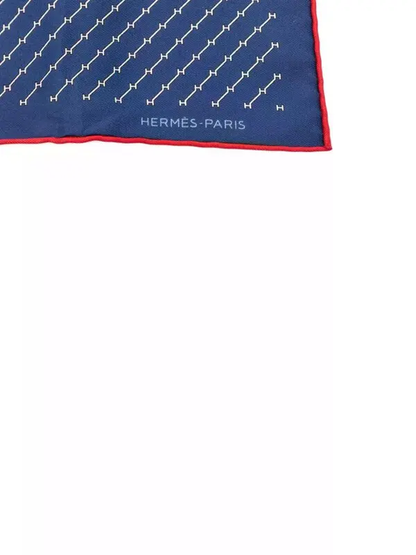 Hermès 20th Century Geometric Silk Pocket Square - Blue