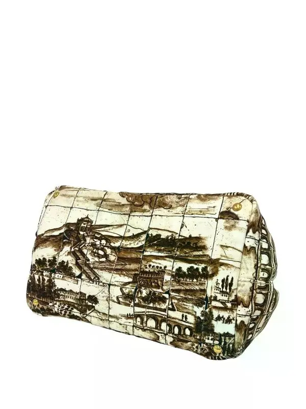 Prada 2013-2026 Large Canvas Canapa Azulejos Satchel