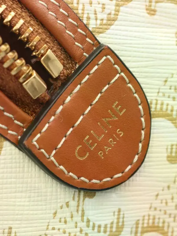Celine Small Triomphe Coated Canvas Boston Bag