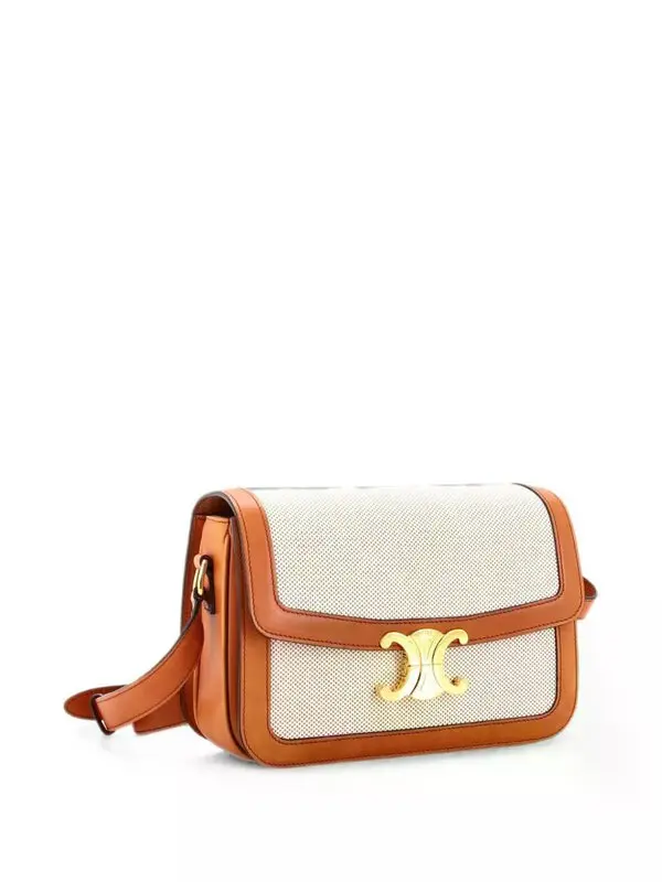 Celine Triomphe Shoulder Bag Canvas With Leather Medium Crossbody Bag