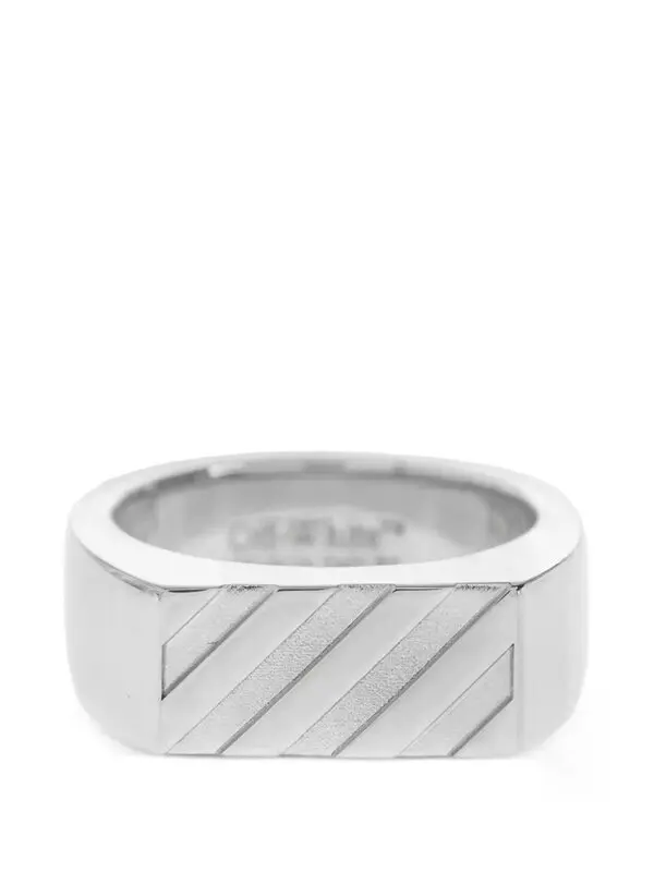 Off-White Diagonals Signet Ring - Silver