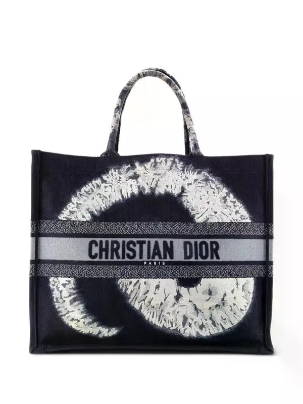 Dior Book Embroidered Canvas Large Tote Bag