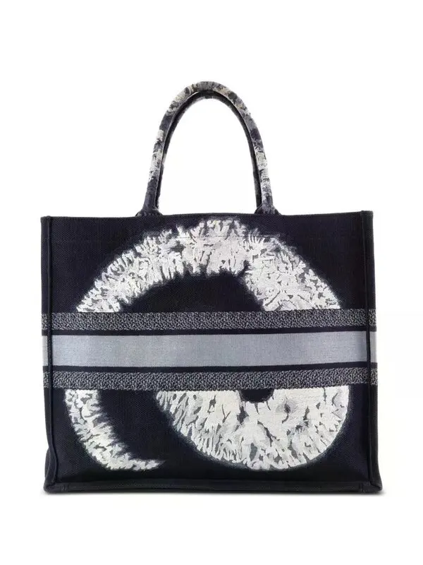 Dior Book Embroidered Canvas Large Tote Bag
