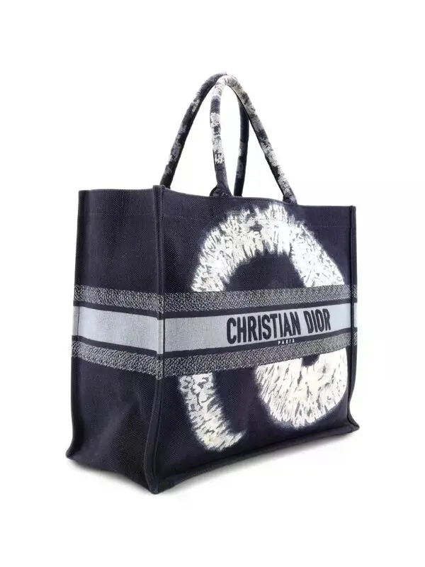 Dior Book Embroidered Canvas Large Tote Bag