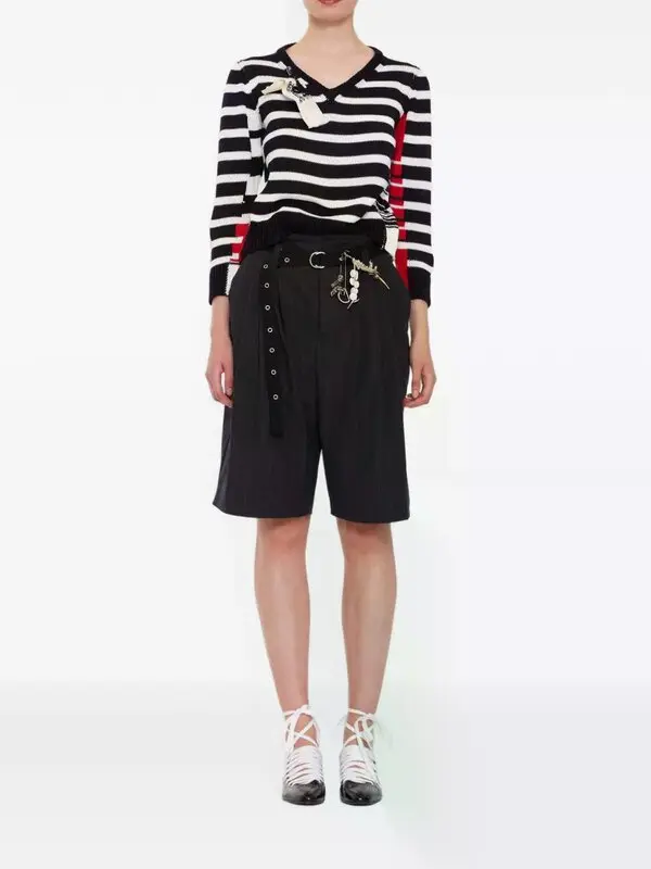 LA FETICHE Mitzi" Striped V-neck Sweater
