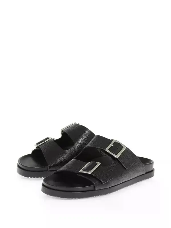 Corneliani Hammered-leather Double-buckle Sandals