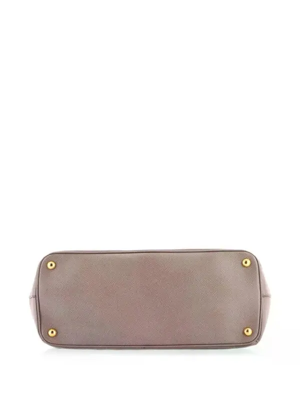 Prada Double Zip Lux Saffiano Leather Large Tote Bag - Grey