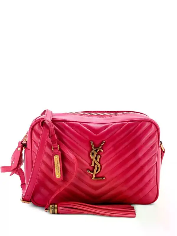 Saint Laurent Lou Camera Bag Matelassé Chevron Leather Small Crossbody Bag - Black