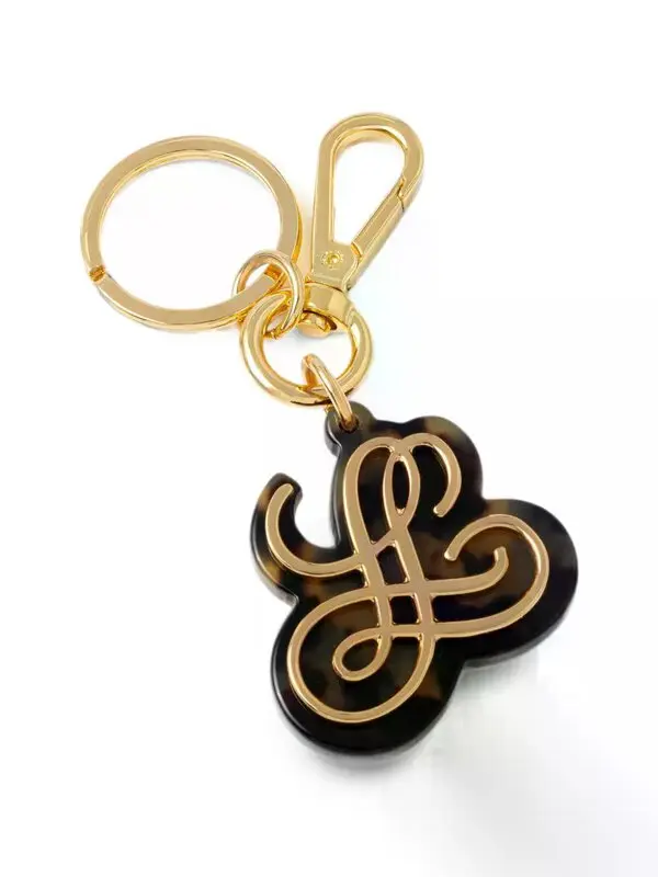 Luisa Spagnoli Ninfosi Tortoiseshell-effect Logo Keyring - Brown