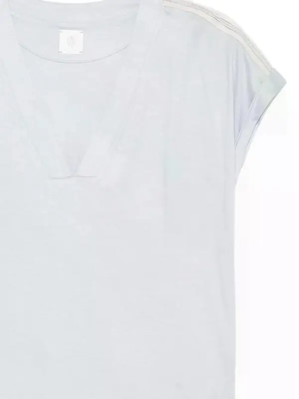 Eleventy V-neck T-shirt With Cap Sleeves