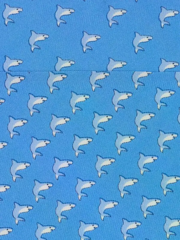FERRAGAMO Silk Shark Print Neck Tie - Blue
