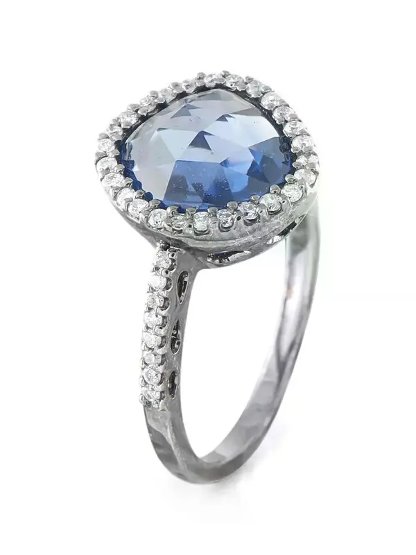 LB EXCLUSIVE 18k White Gold Sapphire And Diamond Ring - Silver