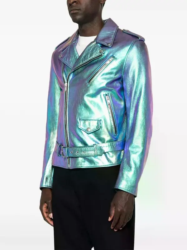 Moschino 2010s Metallic Biker Jacket