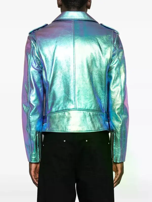 Moschino 2010s Metallic Biker Jacket