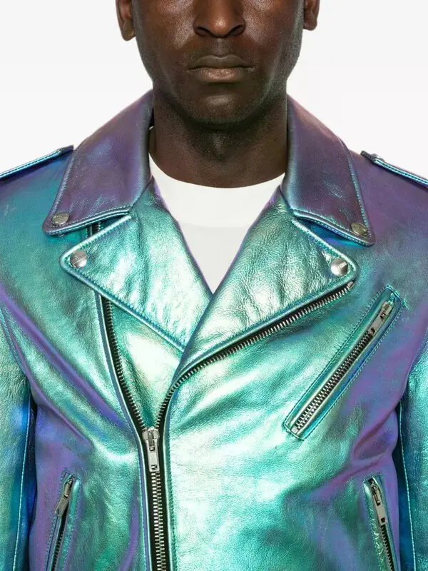 Moschino 2010s Metallic Biker Jacket