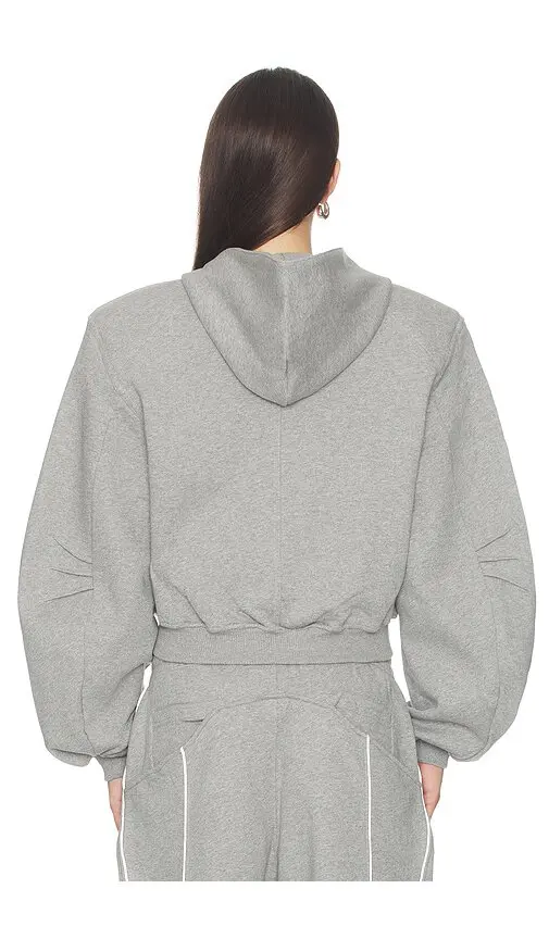Attico Cropped Fleece Zip-up Sweatshirt