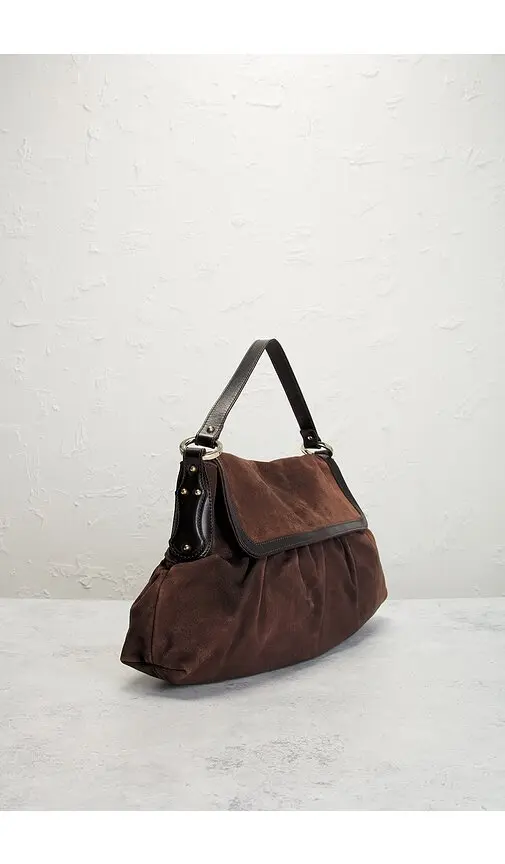 FWRD RENEW Fendi Suede Chef Shoulder Bag