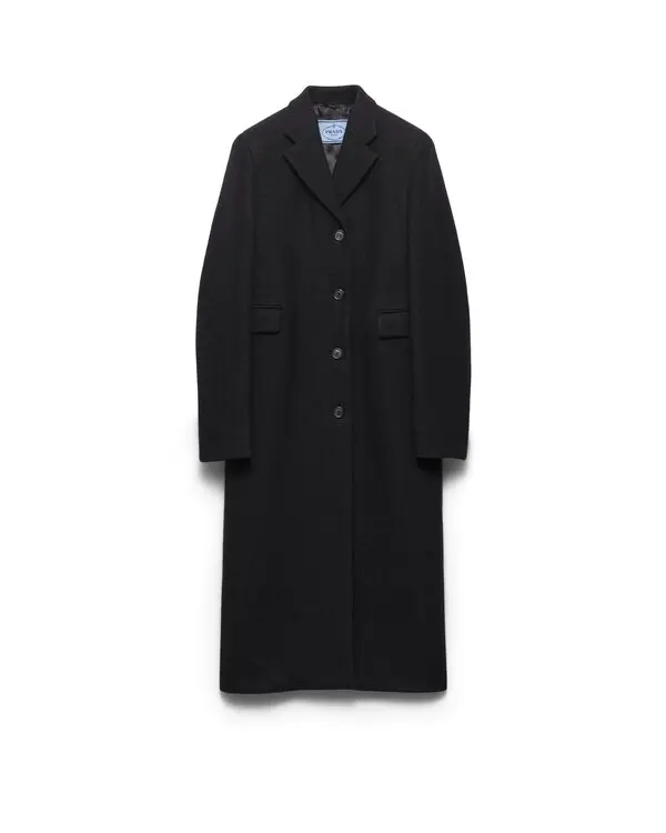 Prada Single-breasted Shetland Wool Coat