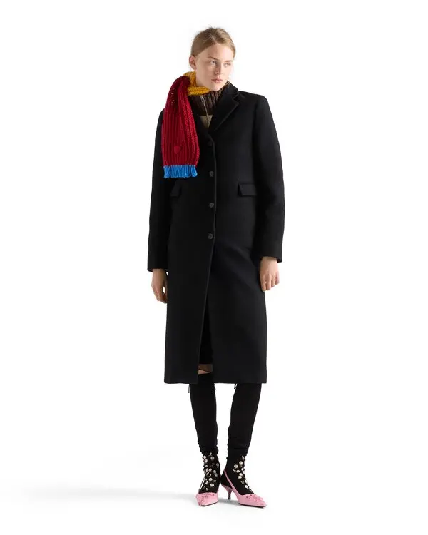 Prada Single-breasted Shetland Wool Coat