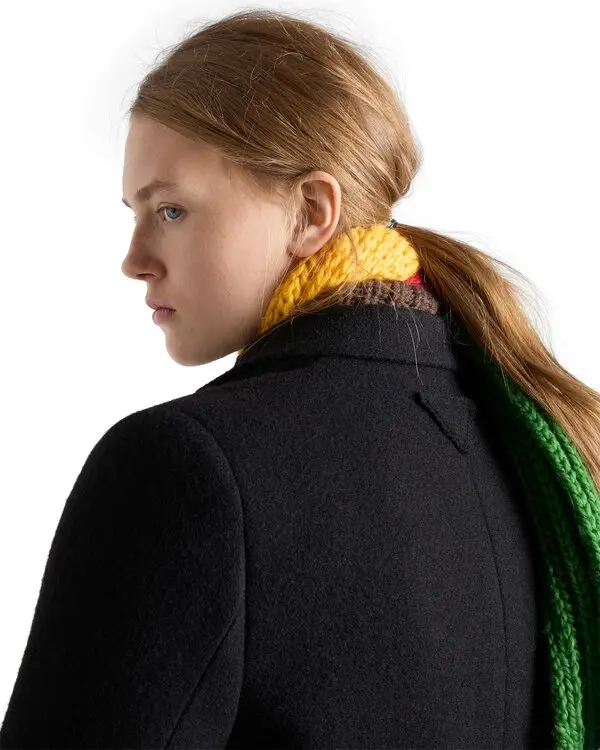 Prada Single-breasted Shetland Wool Coat