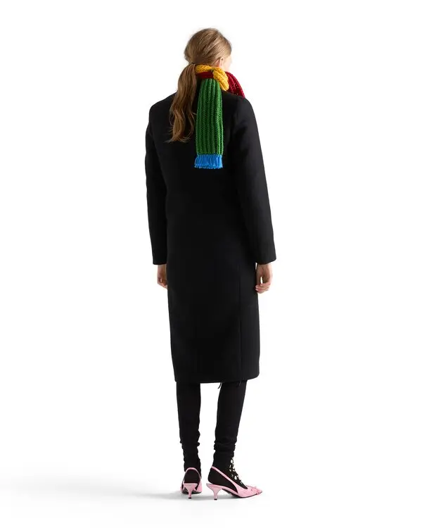 Prada Single-breasted Shetland Wool Coat