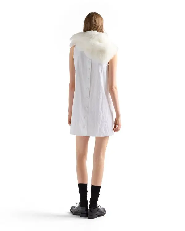 Prada Embroidered Old Reps Fabric Mini-dress