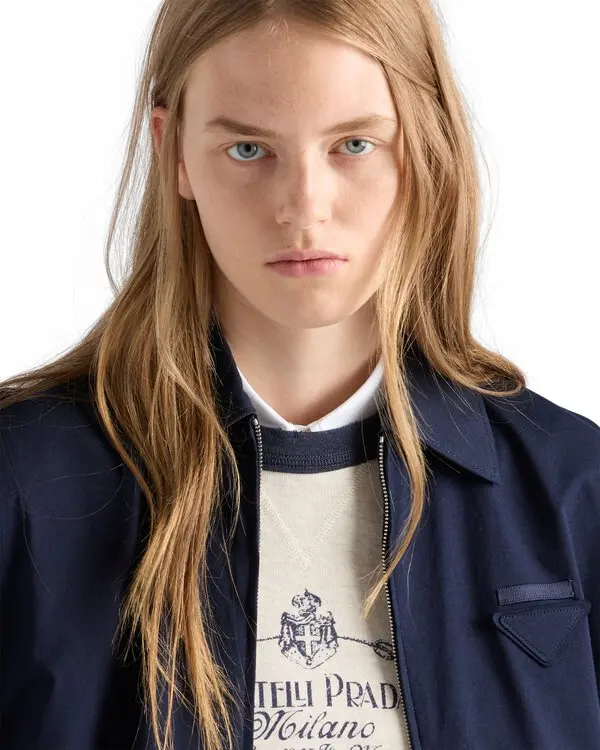 Prada Reversible Jersey Blouson Jacket With Classic Collar