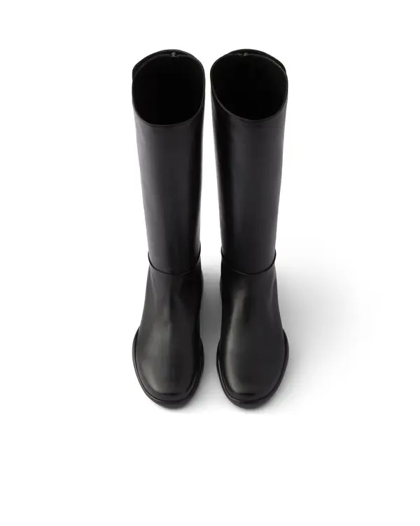 Prada Nappa Leather Knee High Boots