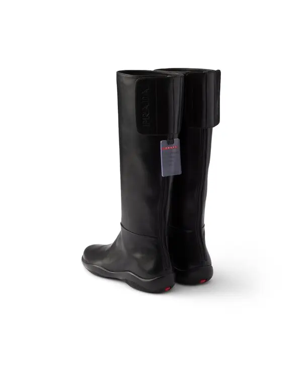 Prada Nappa Leather Knee High Boots