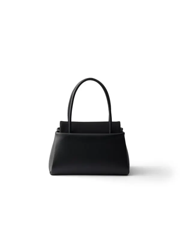 Prada Small Leather Bag With Re-nylon Flap
