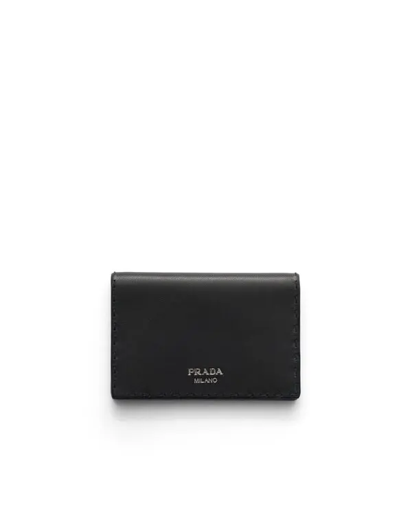 Prada Antiqued Leather Card Holder