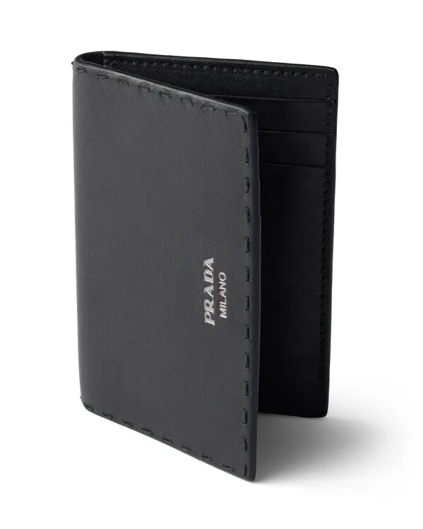 Prada Antiqued Leather Card Holder