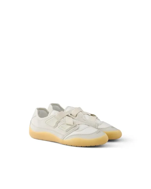 Prada Speedrock Technical Mesh And Leather Sneakers