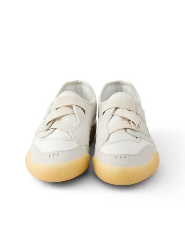 Prada Speedrock Technical Mesh And Leather Sneakers