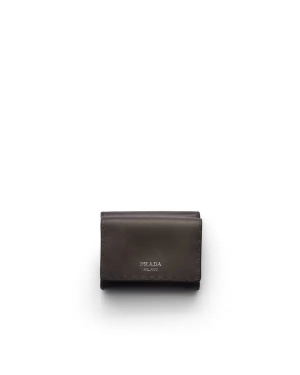Prada Small Antiqued Leather Wallet