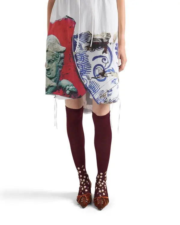 Prada Feather-embellished Satin Pumps - Coffee