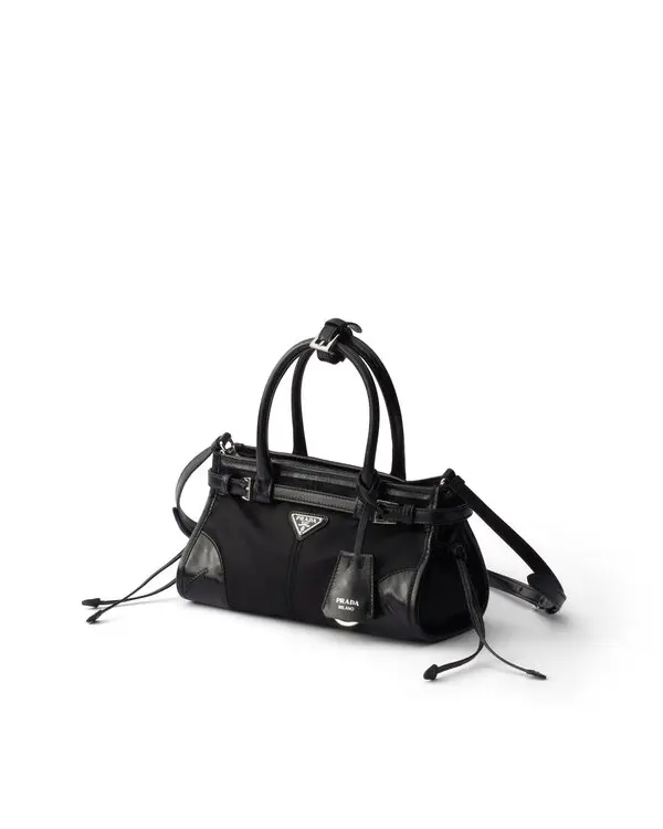 Prada Bonnie Small Re-nylon And Leather Handbag