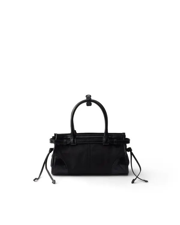 Prada Bonnie Small Re-nylon And Leather Handbag
