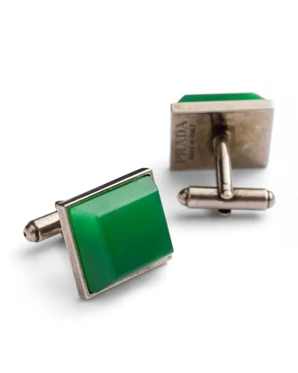 Prada Square Semi-precious Stone Cufflinks