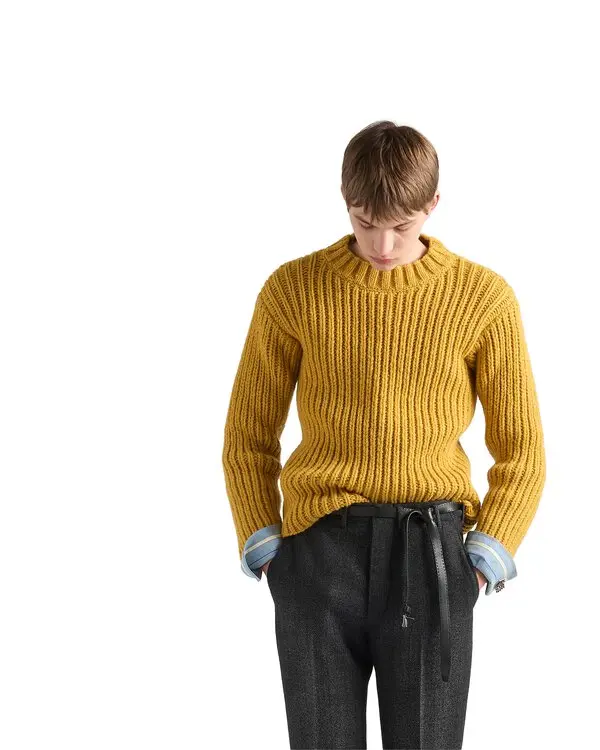 Prada Shetland Wool Crew-neck Sweater