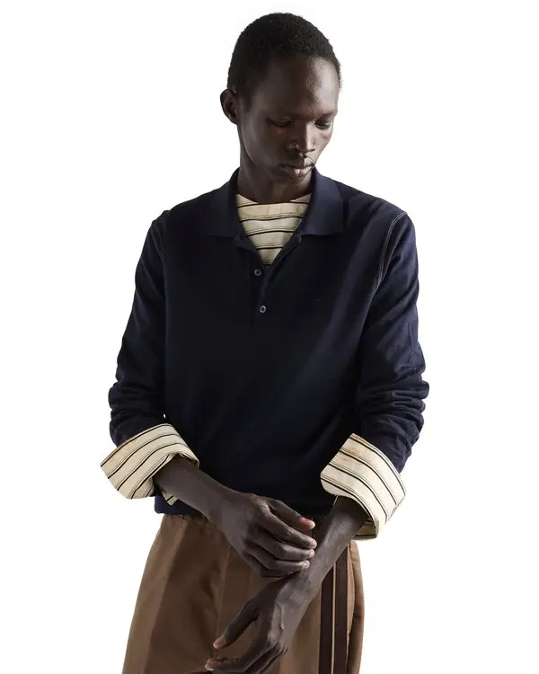 Prada Long-sleeved Wool Polo Sweater