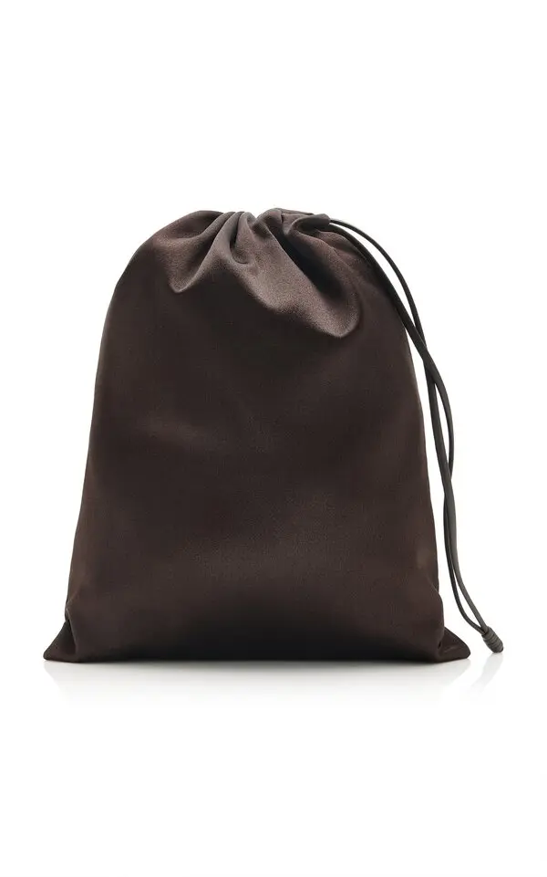 THE ROW Ray Silk-satin Pouch - Brown