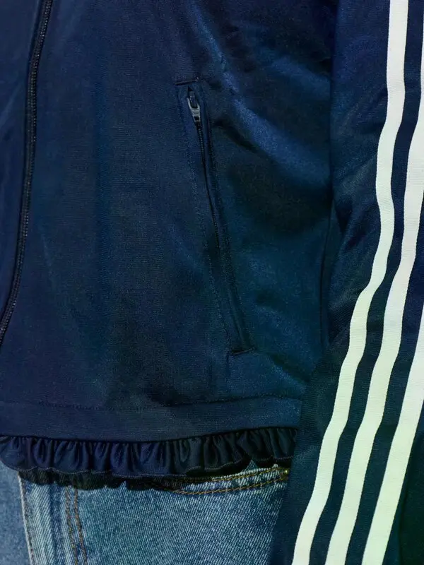 Adidas Ruffle-trimmed Zip-up Sweatshirt