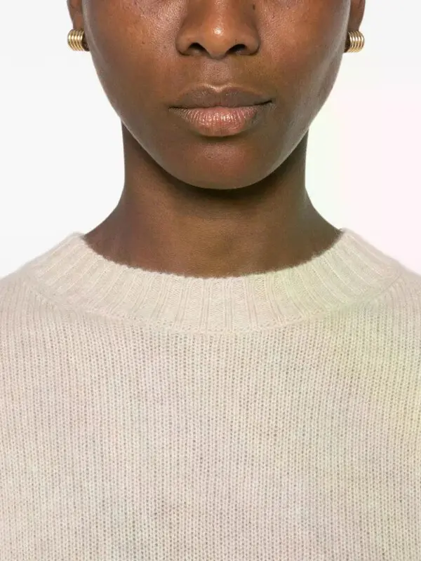 ALLUDE Ribbed-knit Crew Neck Sweater