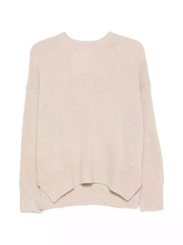 ALLUDE Ribbed-knit Crew Neck Sweater - Neutrals