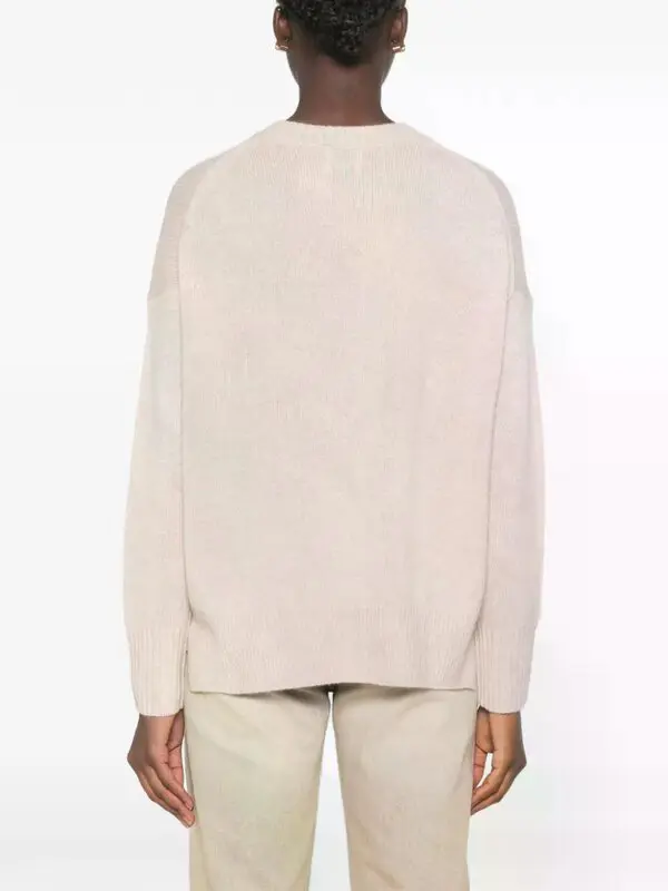 ALLUDE Ribbed-knit Crew Neck Sweater