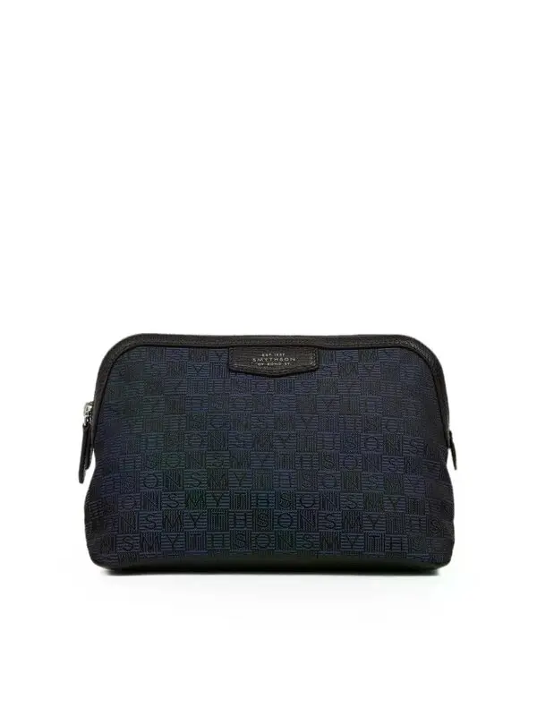 Smythson Small Stamp Canvas Travel Pouch