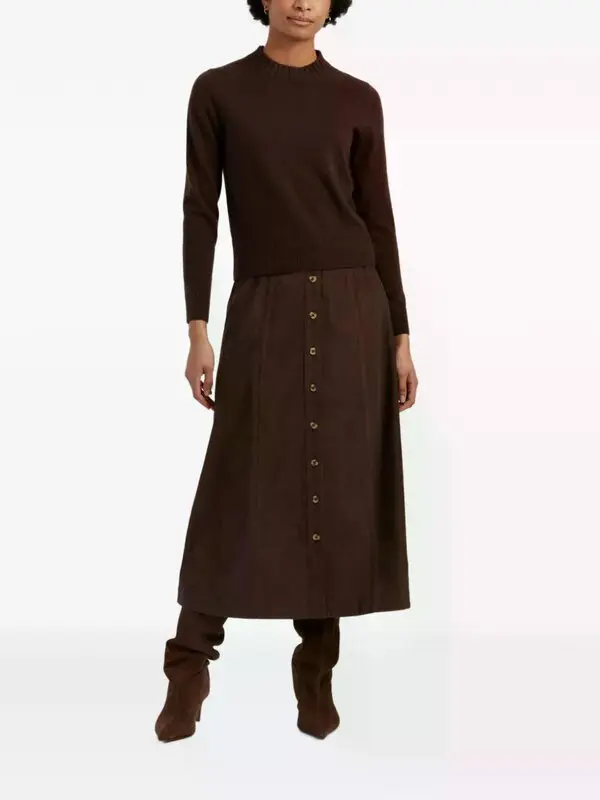 Chinti & Parker Midi Button-down A-line Skirt